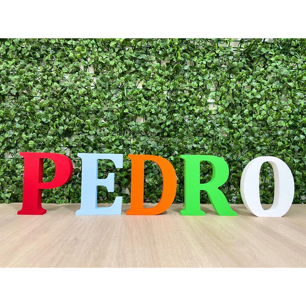 Kit 5 Letras Decorativa em mdf 12 cm altura Mesa Nome Numero Simbolo ...