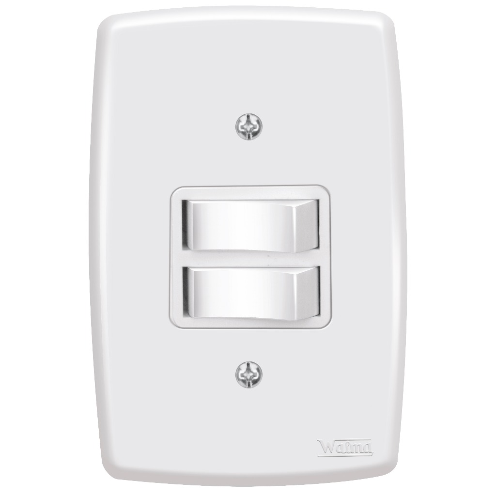 Interruptor Duplo Simples Branca Completo 110/220v | Shopee Brasil