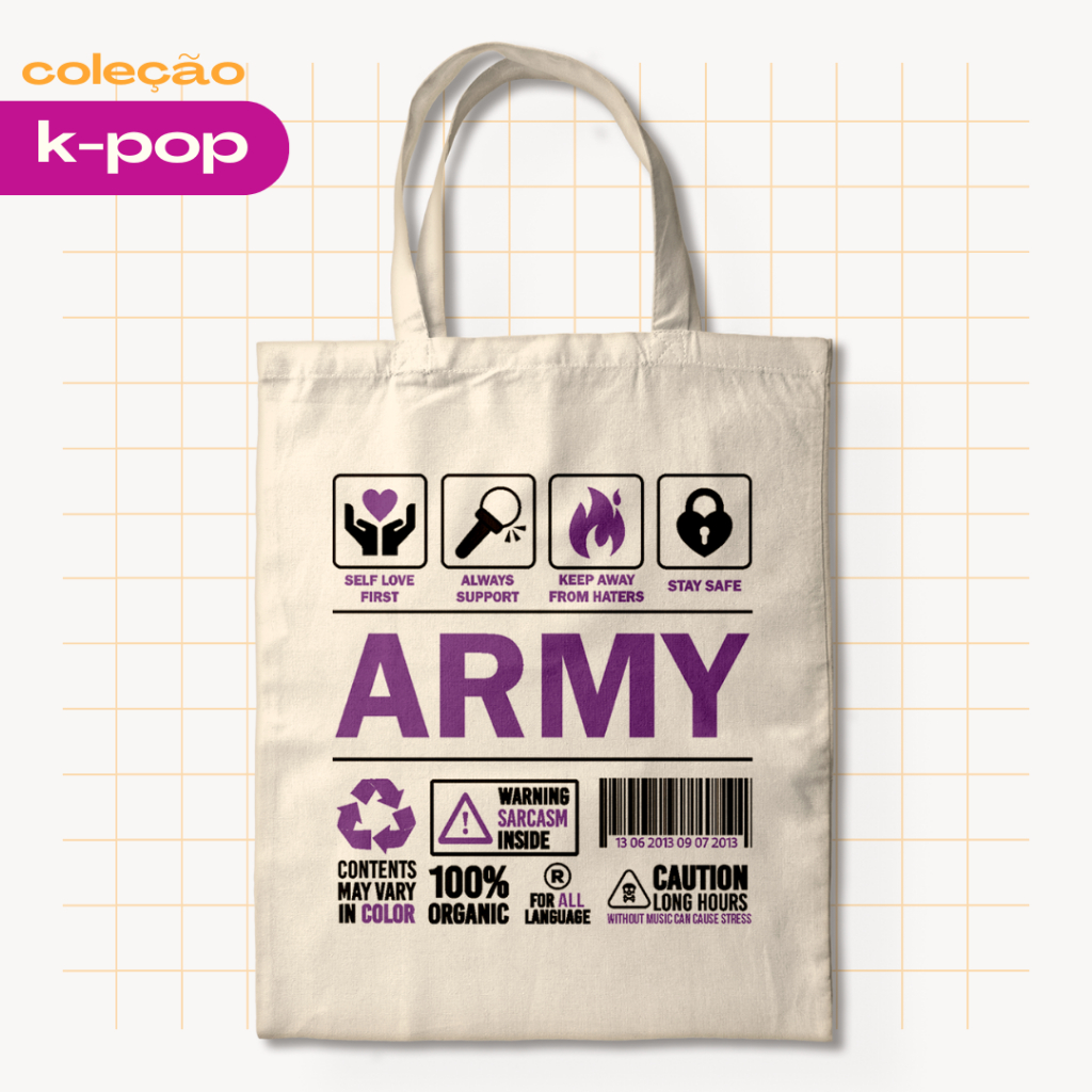 Bolsa Ecobag ARMY BTS Tote Bag K-POP | Shopee Brasil
