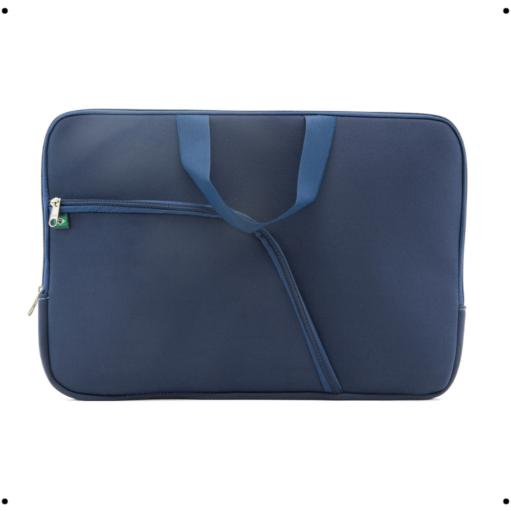 Pasta Notebook C/Bolso Azul Capa Case Impermeável Resistente Com Alça ...