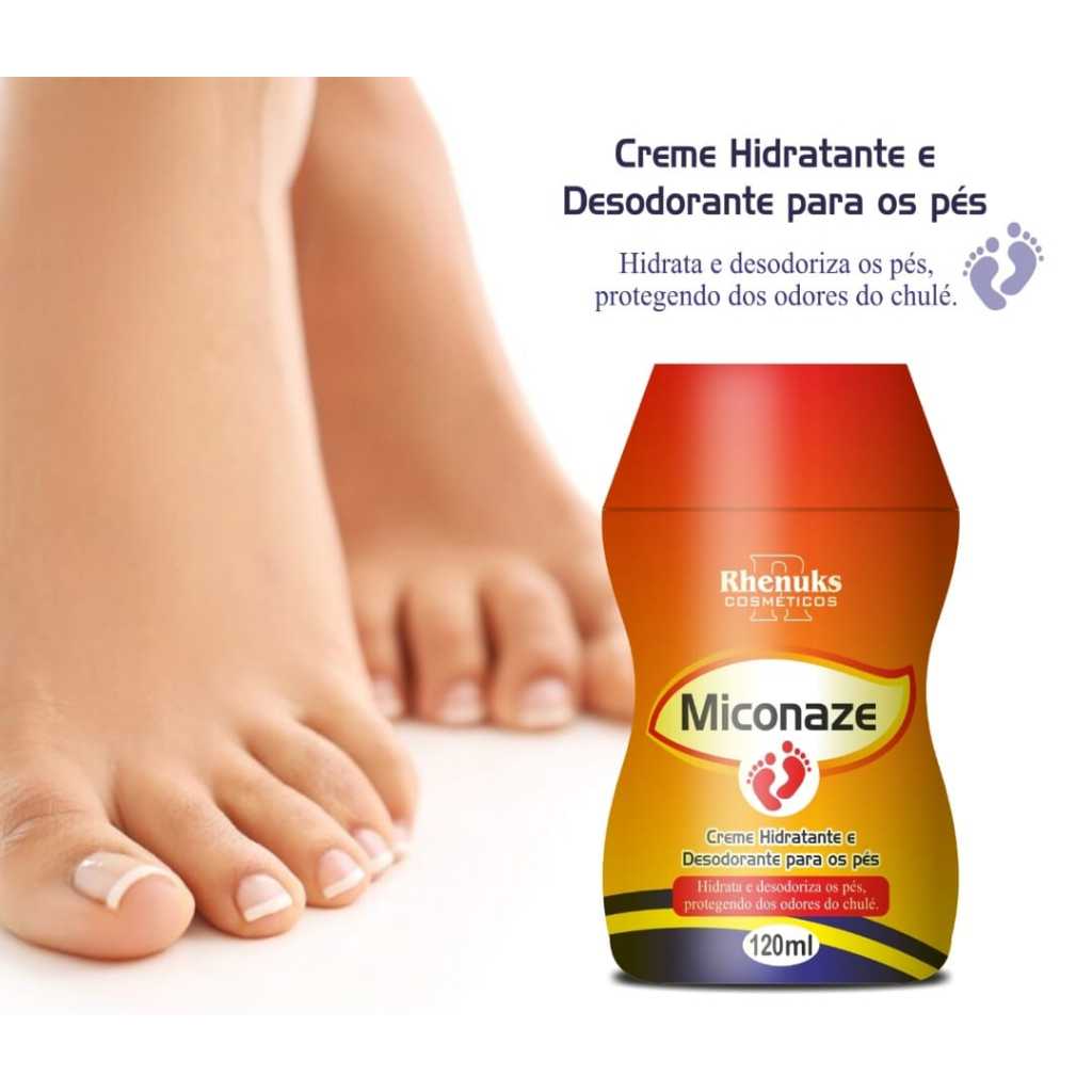 Kit 4 Cremes Miconaze Para Os Pés Anti Micose Rachadura Frieira E Chulé ...