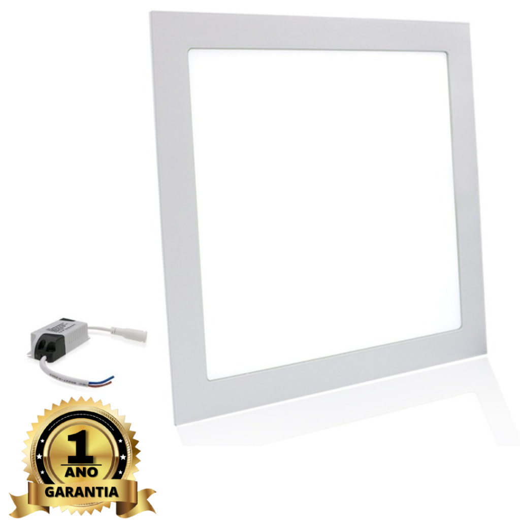 Painel Plafon Embutir Quadrado Led 18w 22x22 Bivolt Branco Frio 6500k | Shopee Brasil