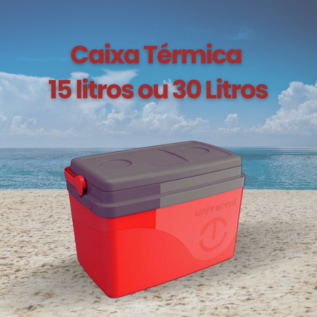Caixa Térmica Cooler Chopp Cerveja Suco Com Alça - Vermelha 15 Litros ...