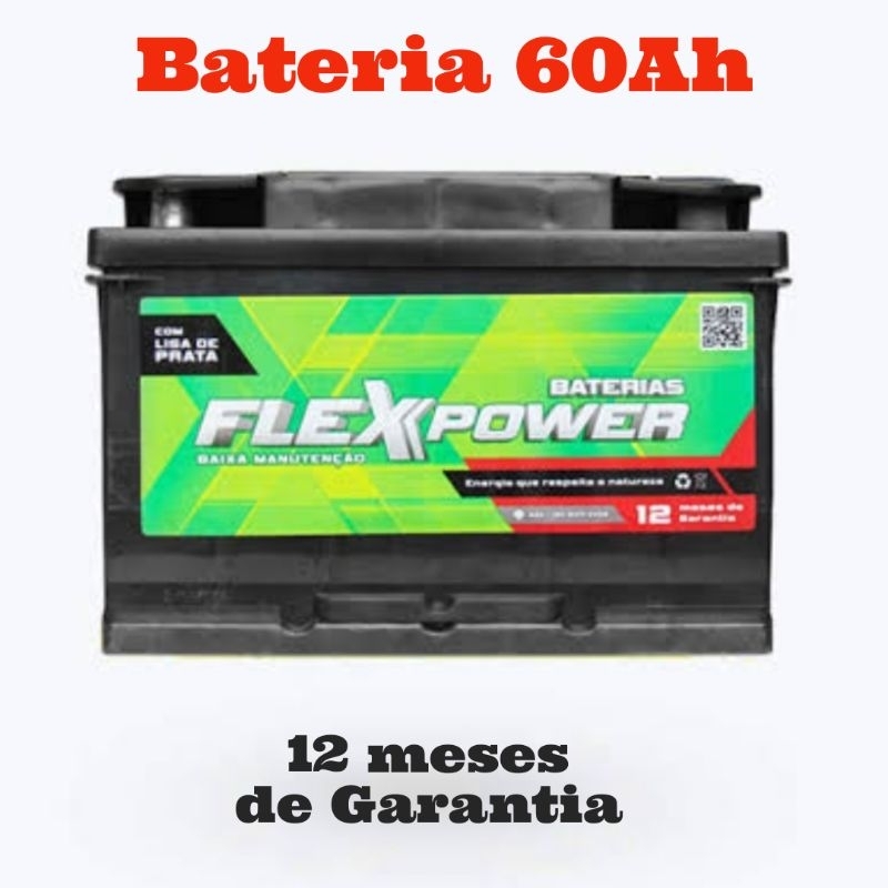 Bateria 60 Amperes Flexpower 12 meses de Garantia. | Shopee Brasil