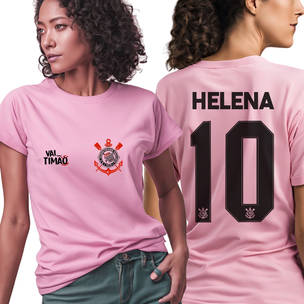 Camisa ADULTO Corinthians ROSA personalizada com nome e número | Shopee ...