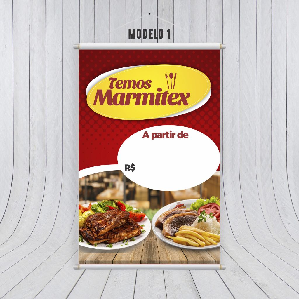 Banner Personalizado Placa Restaurante Marmitex Quentinha | Shopee Brasil