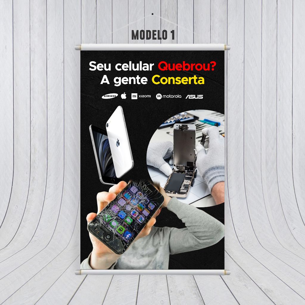 Banner Personalizado Placa Assistência Técnica Conserto de Celular ...