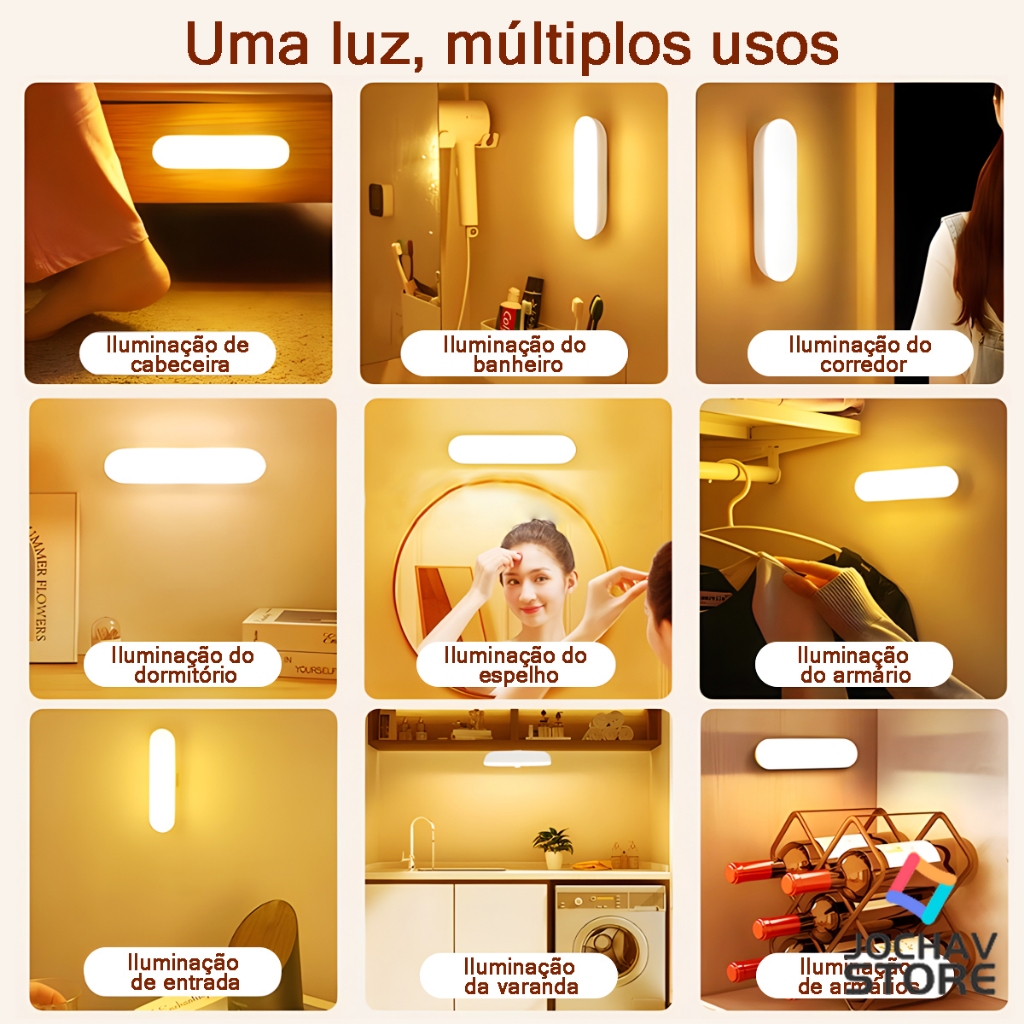 Recarregável Sem Fio Luminária Led Barra Spot Para Cozinha Armário E ...