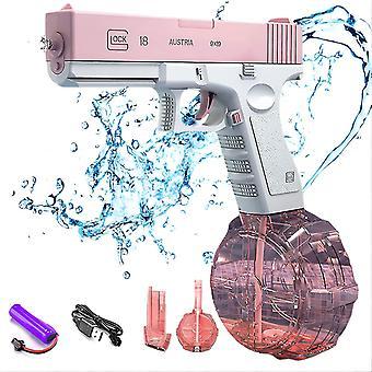 Pistola eletrica de agua Glock toy rosa automatica bateria recarregavel ...