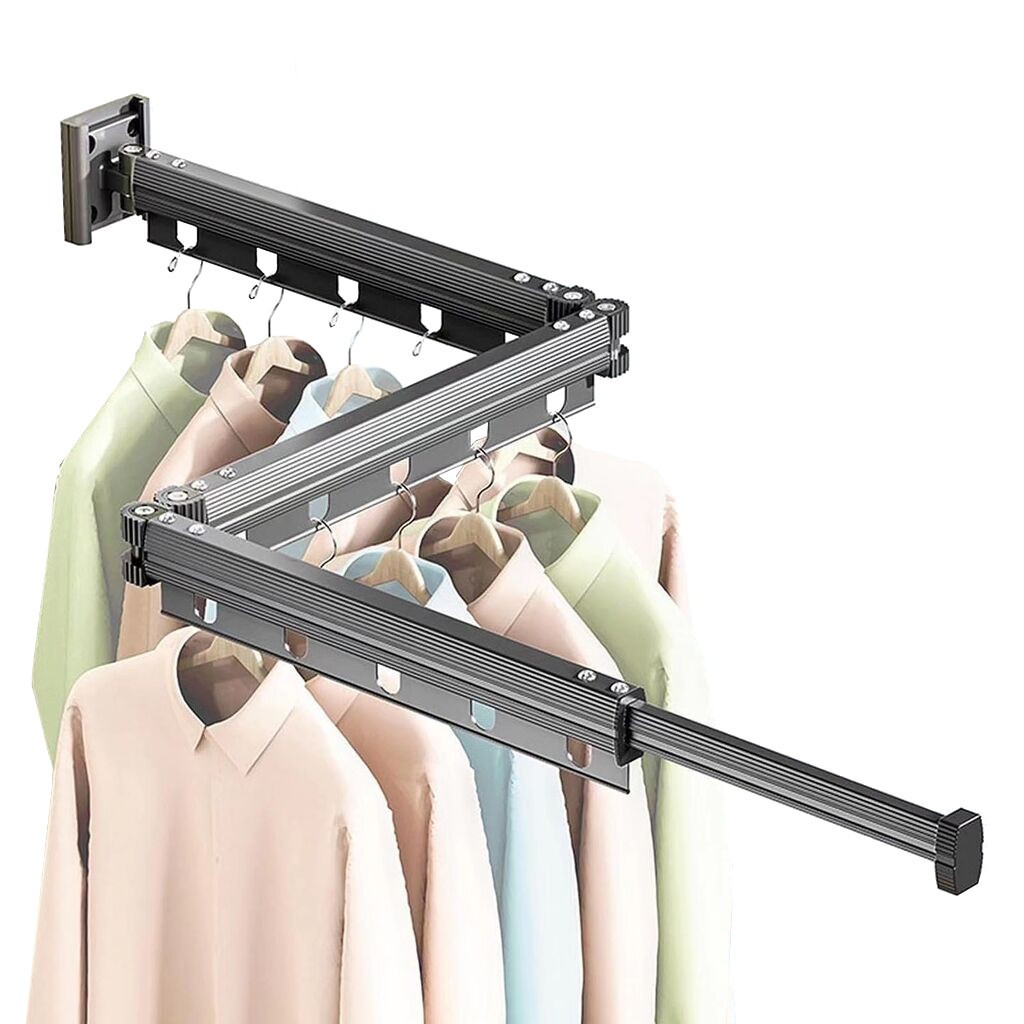 Varal De Roupas Com Suporte 15 Cabides Articulado Extensor Cor Alumínio ...