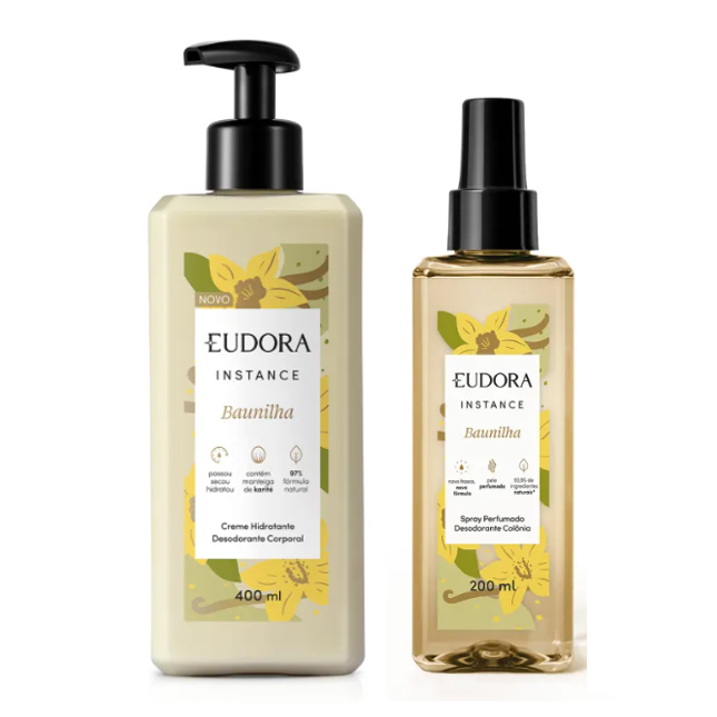 Combo Body Splash e Hidratante Corporal Baunilha Eudora | Shopee Brasil