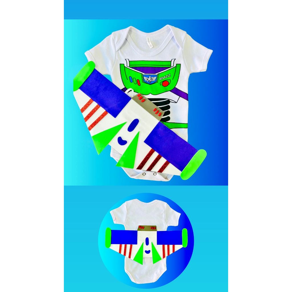 Body Bebê Temático Buzz Lightyear - Toy Story - Kit Mesversário ...