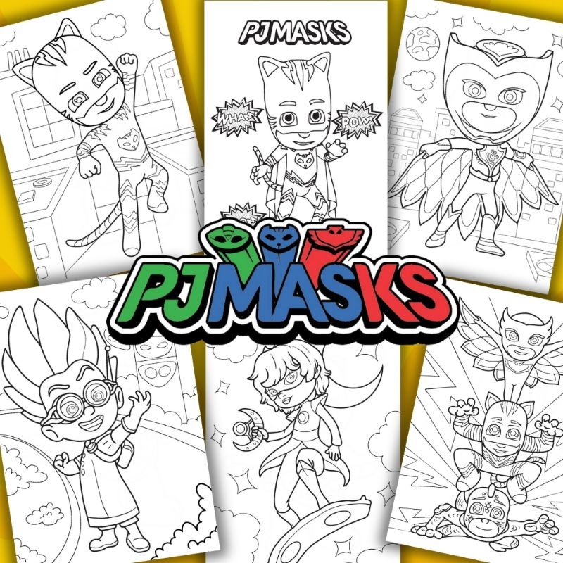 50 Desenhos para Colorir em Folha A4 Tema PJ Masks | Shopee Brasil