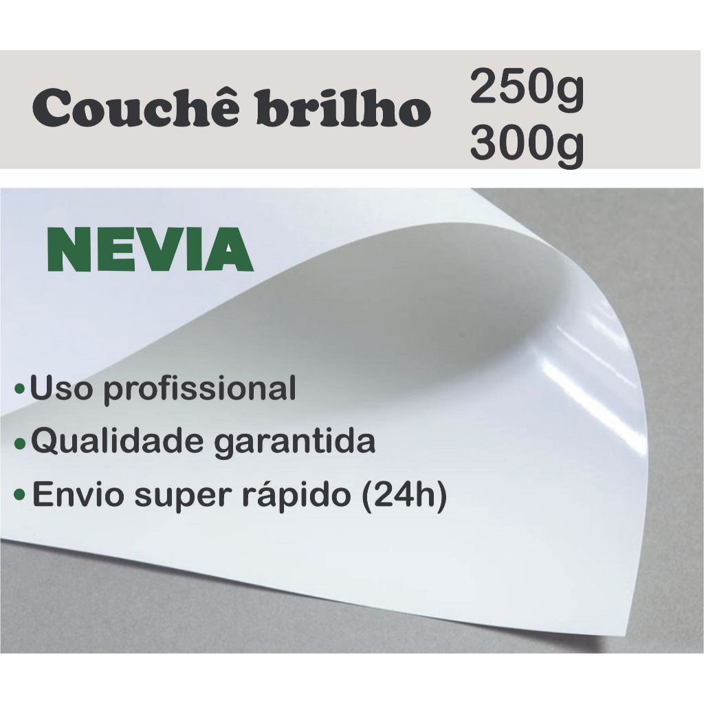 Papel Couche brilho 250g e 300g tamanho A4 com 50 folhas | Shopee Brasil