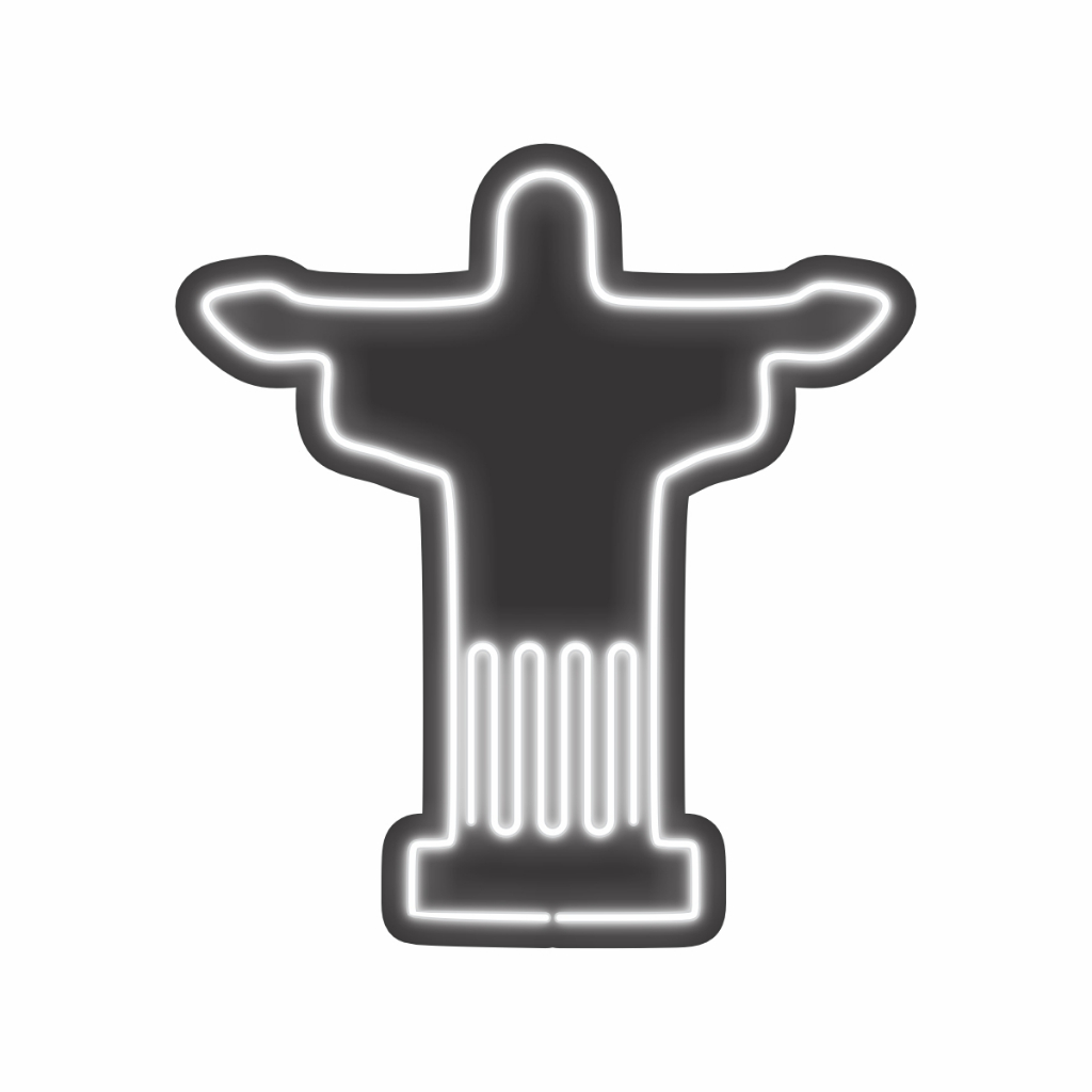 Luminoso Led Neon Cristo Redentor Painel Iluminado Jesus Rio de Janeiro ...