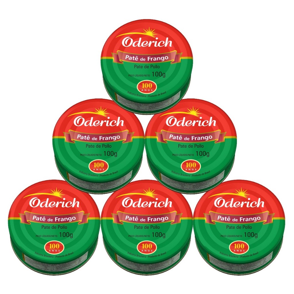Kit 6 Patê de Frango 100g Oderich | Shopee Brasil
