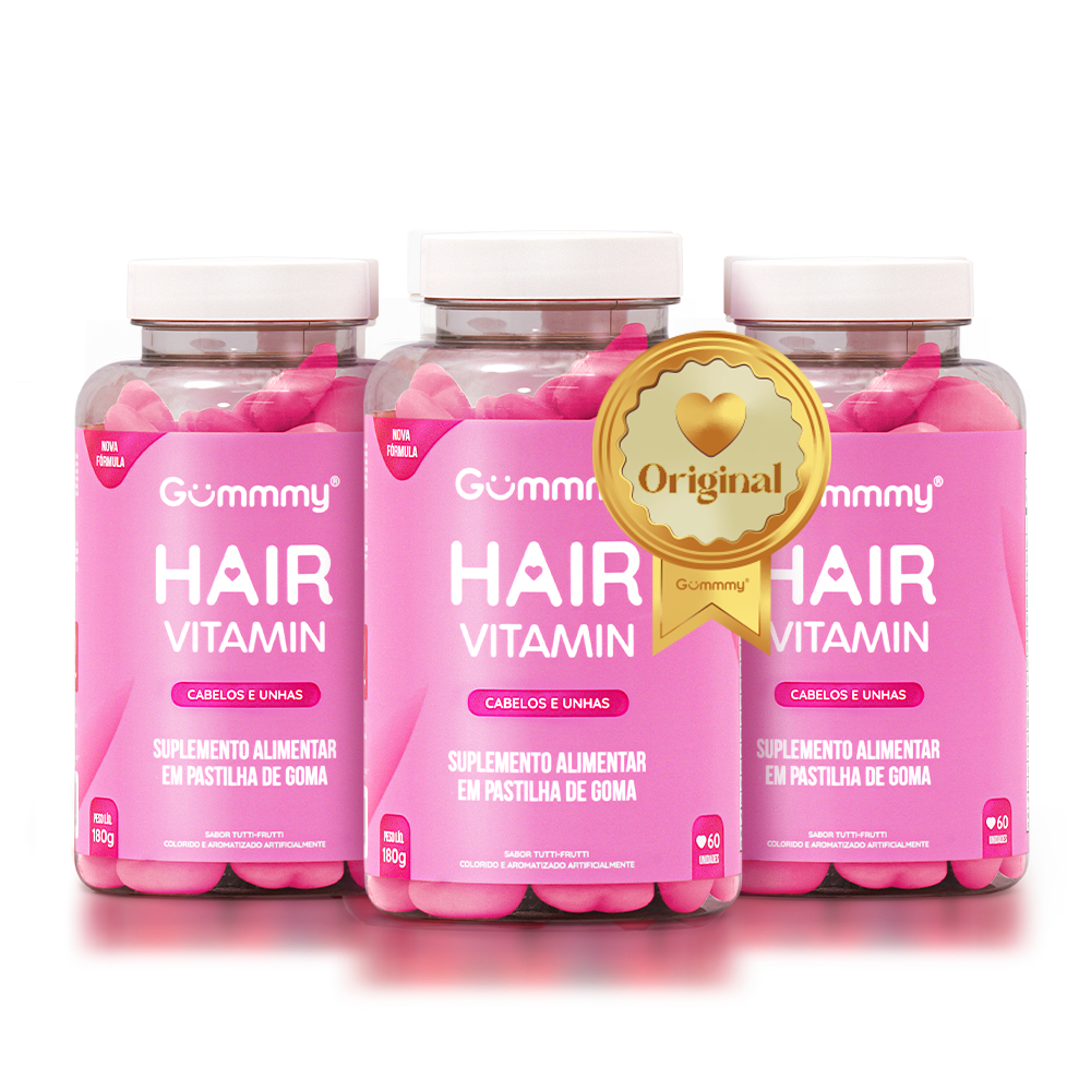 Gummy Hair Vitamin Original - 3 Potes C/ 60 Gomas Cada Sabor Tutti ...