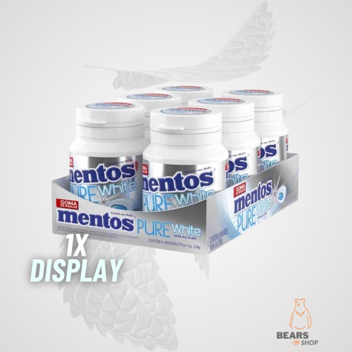 Display Mentos Pure Fresh White Com 6 Garrafas - 56g | Shopee Brasil