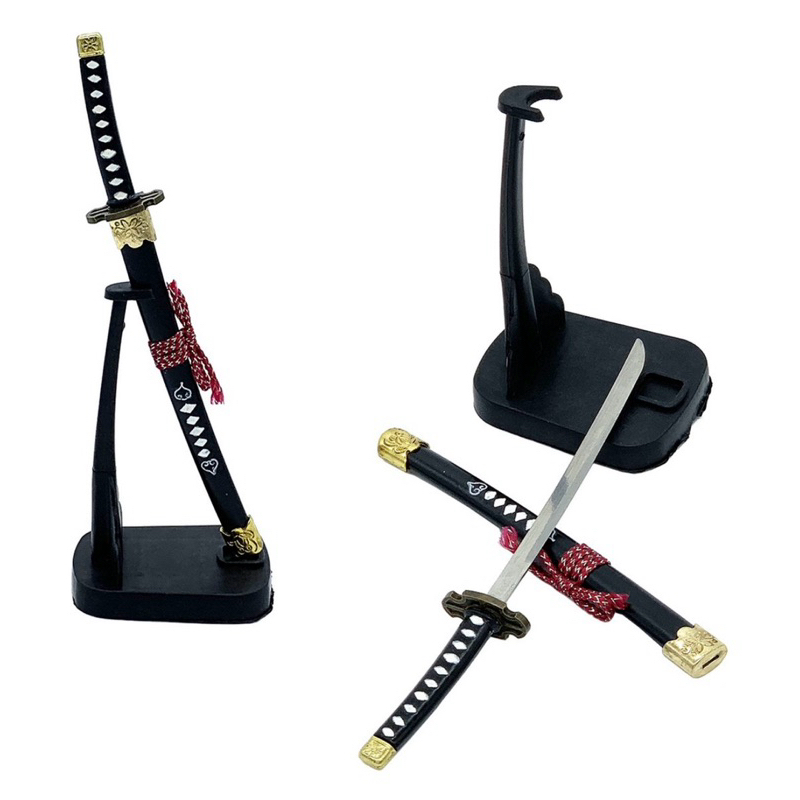 Enfeite Mini Espada Katana Samurai Miniatura Metal C/ Suporte | Shopee ...