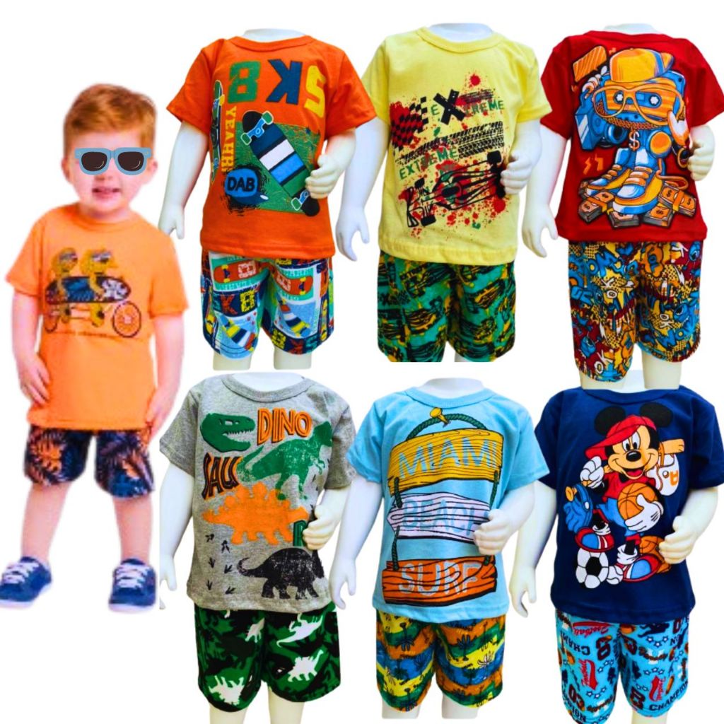 Kit10 peças Conjunto Roupa Infantil Menino 10 pecas 5 Conjuntos de 6 ...