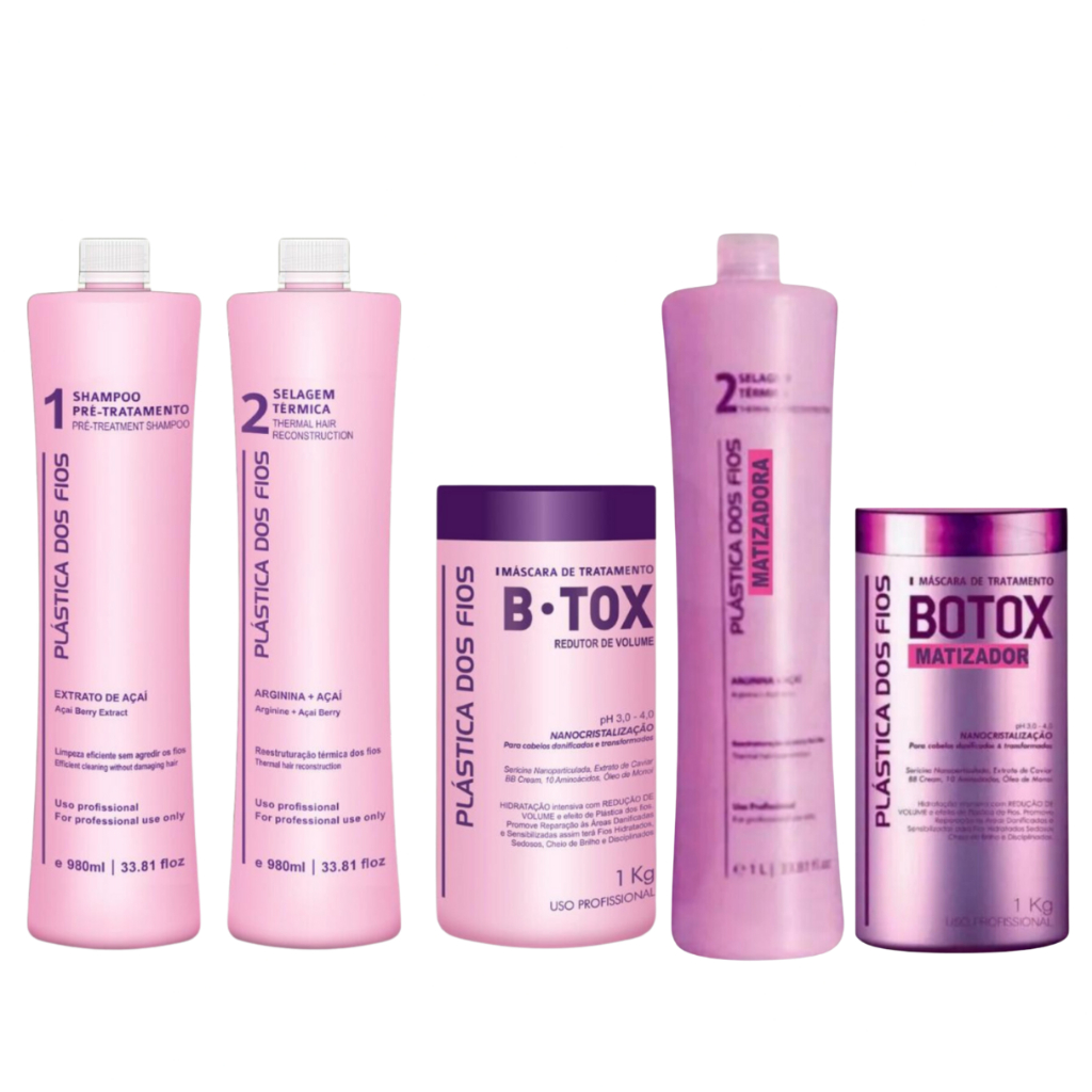 Plástica dos Fios kit 2 x 1L, botox 1kg, Plastica dos fios Matizadora ...