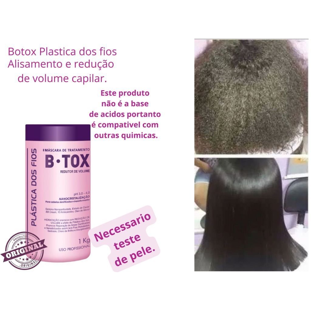 Plastica dos Fios Botox de Alisamento Capilar 1kg | Shopee Brasil