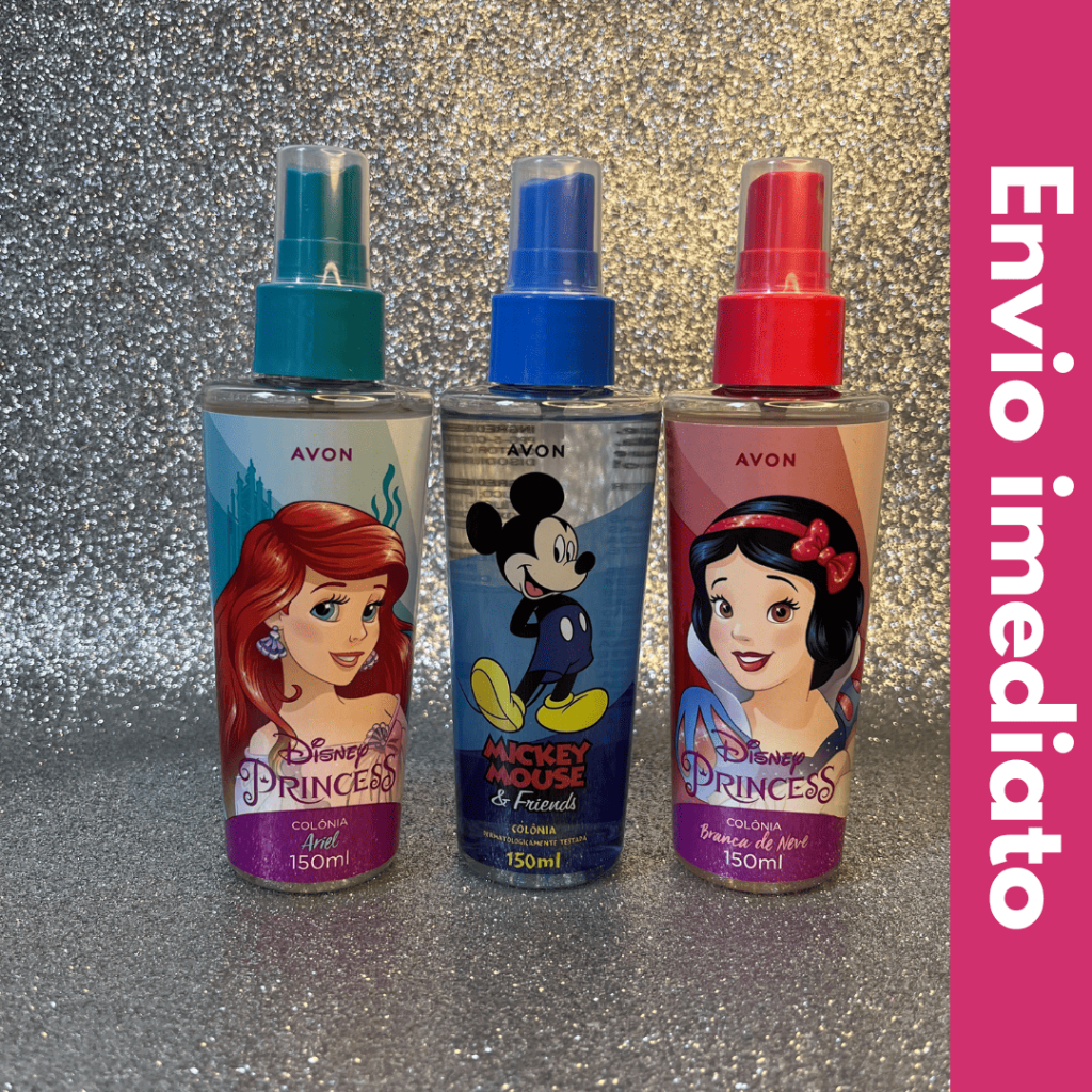 Colônia Infantil Avon 150ml - Princesa Ariel, Branca de Neve e Mickey ...