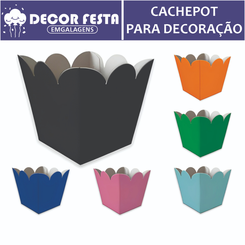 Cachepot Papel Cartonado Para Centro De Mesa 9x9cm - Lembrancinha ...