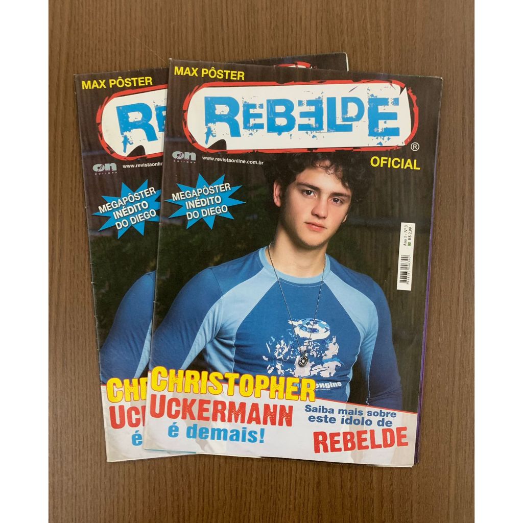 Revista MAX PÔSTER Rebelde Oficial RBD nº 3 - Christopher Uckermann - Diego | Shopee Brasil