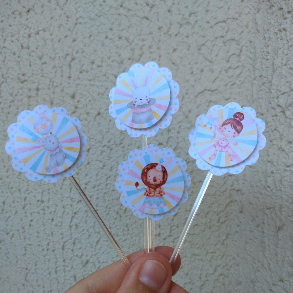 Topper de Docinhos Tag Circo Rosa | Shopee Brasil