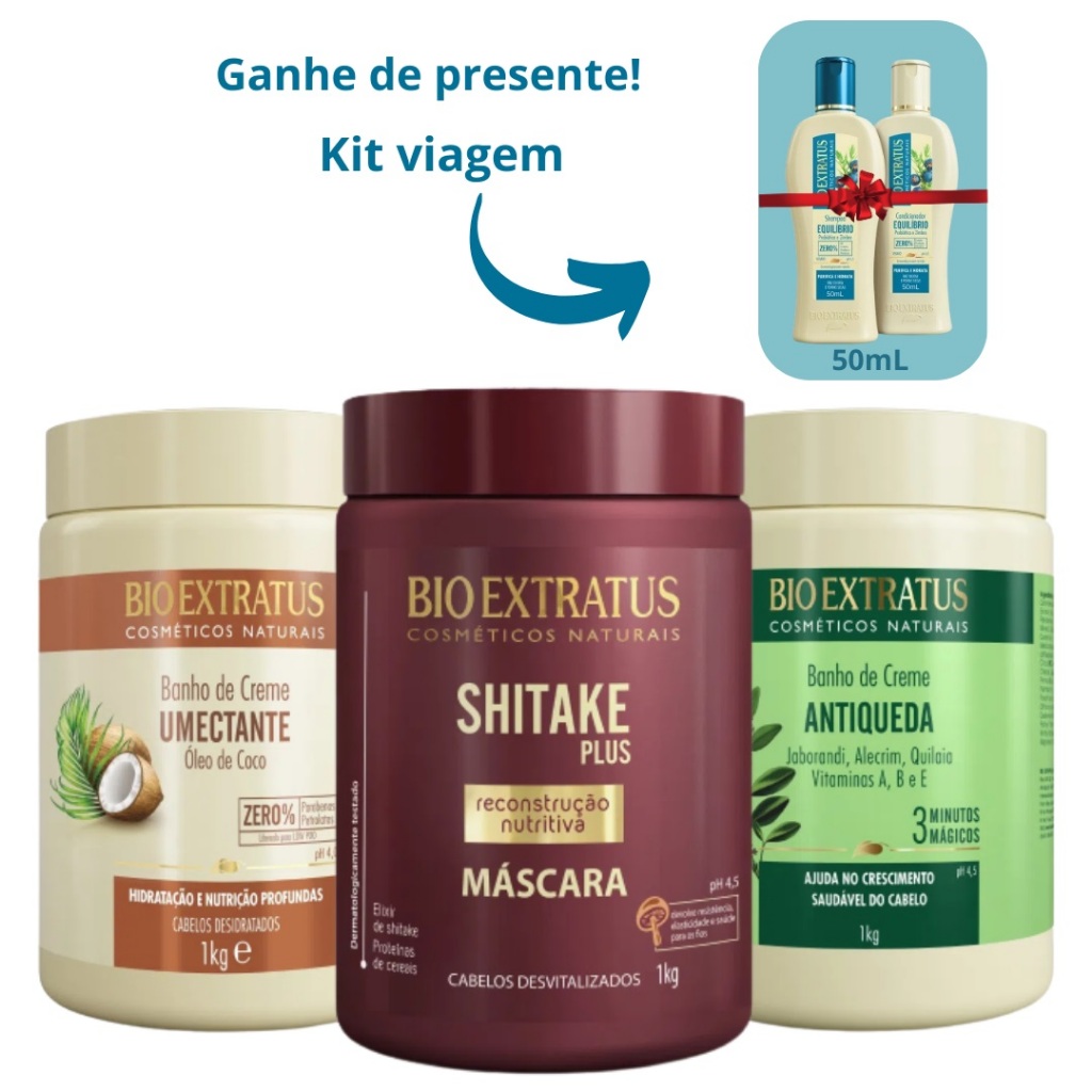 Kit Cronograma Capilar Bio Extratus 1kg | Shopee Brasil