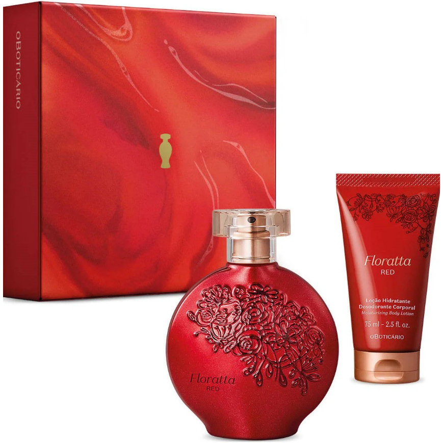 Kit Floratta Red Namorados 2024 Perfume 75ml e Hidratante 75ml O ...