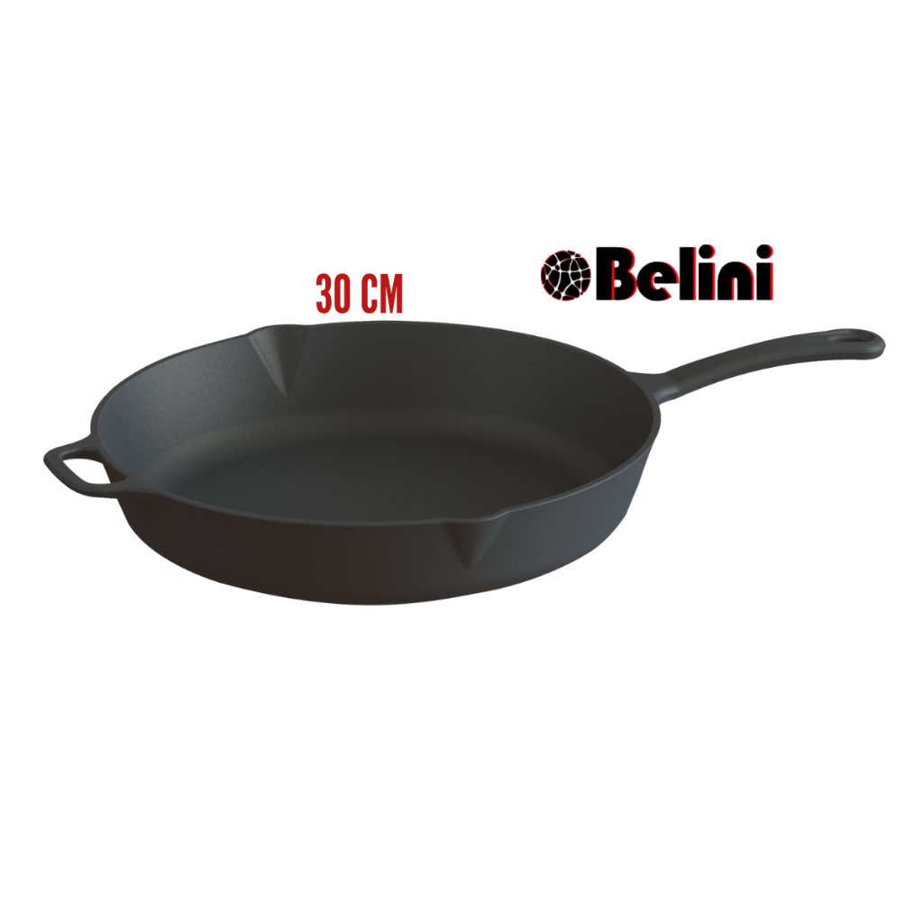 Frigideira De 30cm Inteira Ferro Fundido Lisa Fritar Grelhar Assar ...