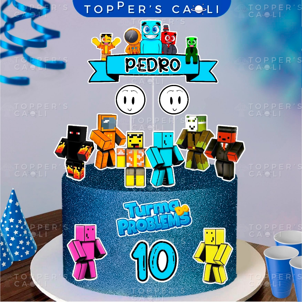 Topo de Bolo Turma do Problems (Topper Personalizado) Decoração Festa ...