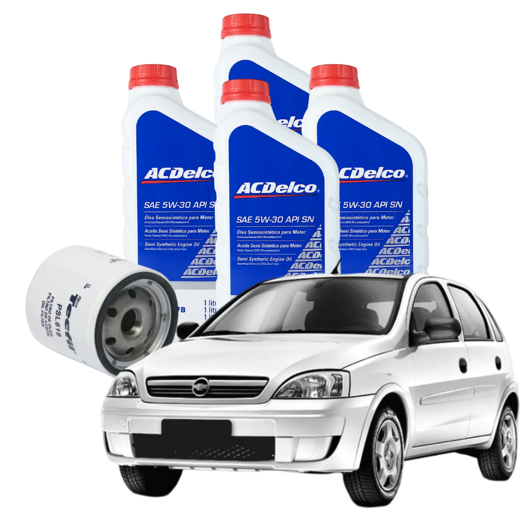 Kit Troca Óleo ACDelco 5w-30 Chevrolet Corsa 4litros + Filtro | Shopee ...