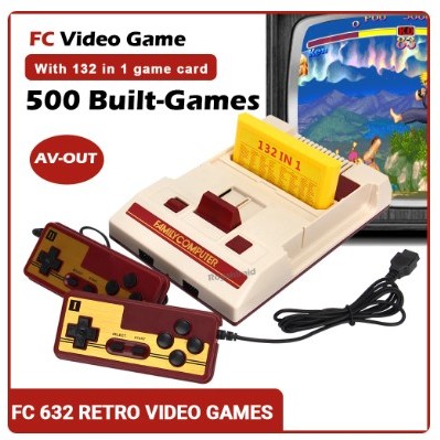 Console NES FC Retrô 500 Jogos + Cartucho de 132 Jogos games 8bit ...