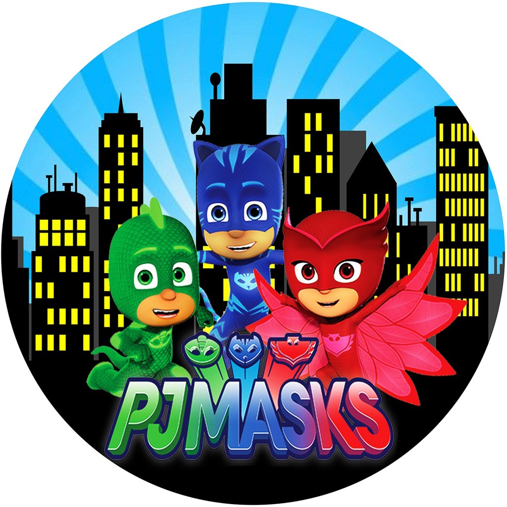 Painel De Festa Redondo Sublimado Tema Pj Mask | Shopee Brasil