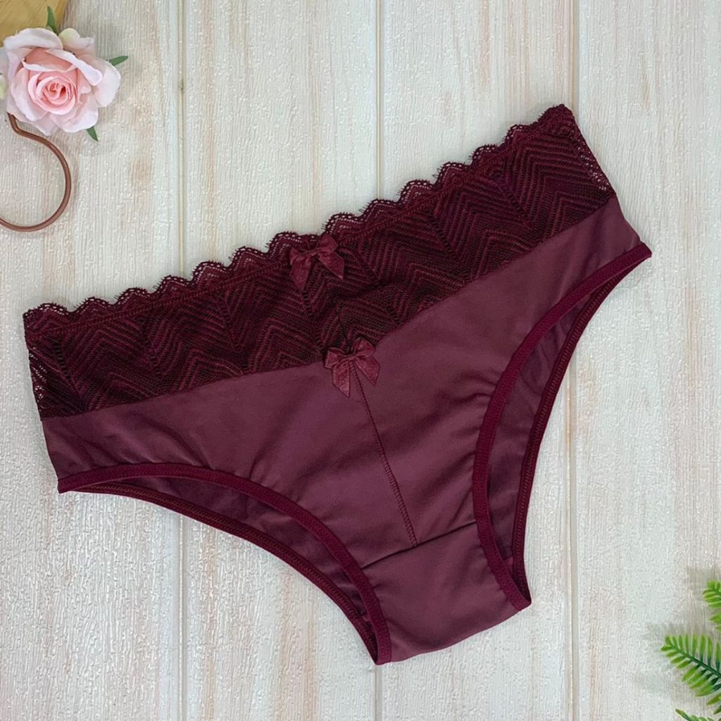 Calçola Senhora Calcinha Feminina Cintura Alta com Renda Moda Intima ...