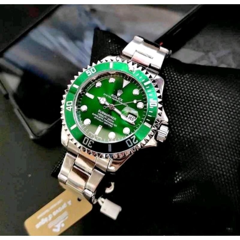 Relógio Masculino Rolex Submariner Luxo Social Prata Verde | Shopee Brasil