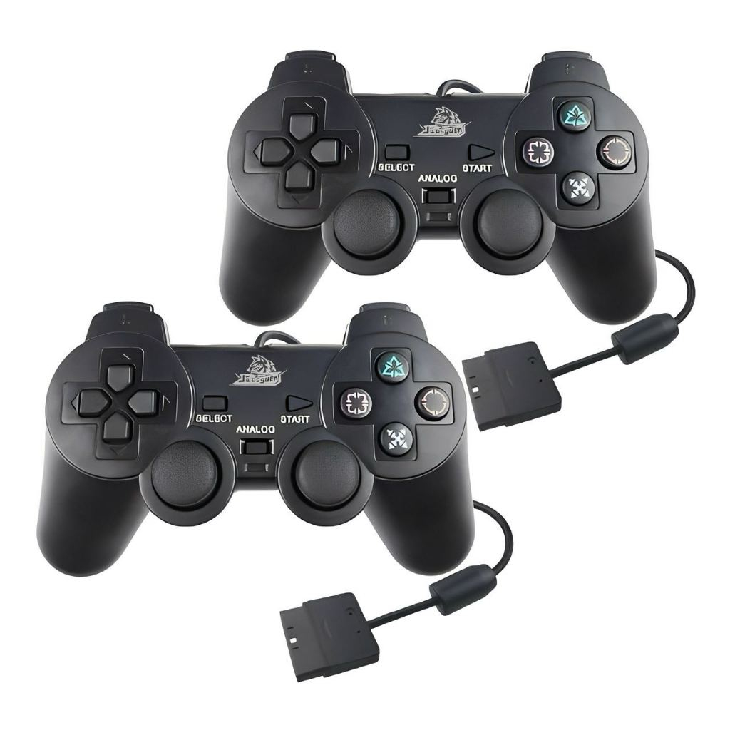 Kit 2 Controles para Ps2 Com Fio preto | Shopee Brasil