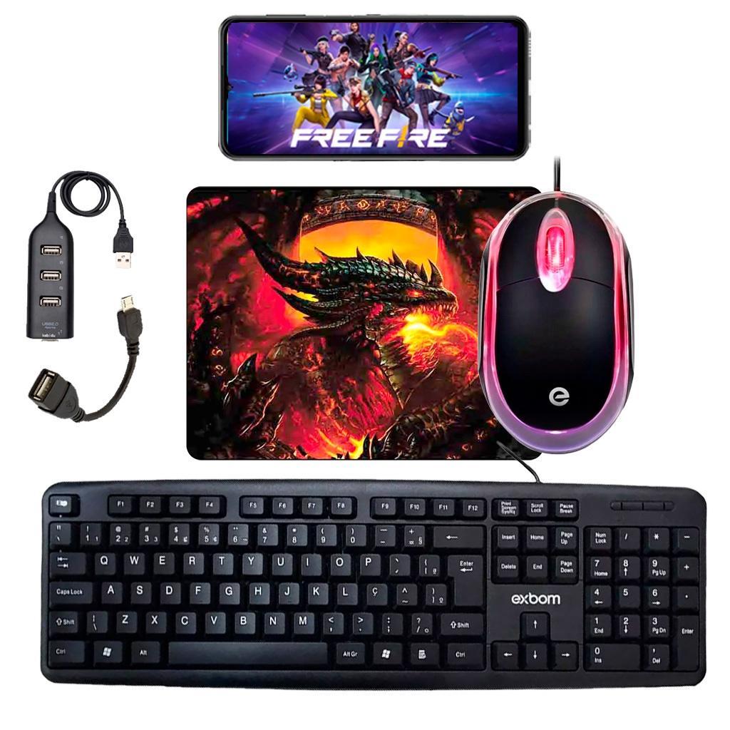Kit Mobilador Para Celular Completo Varios Modelos Teclado + Mouse Gamer + Mouse Pad + Hub ...