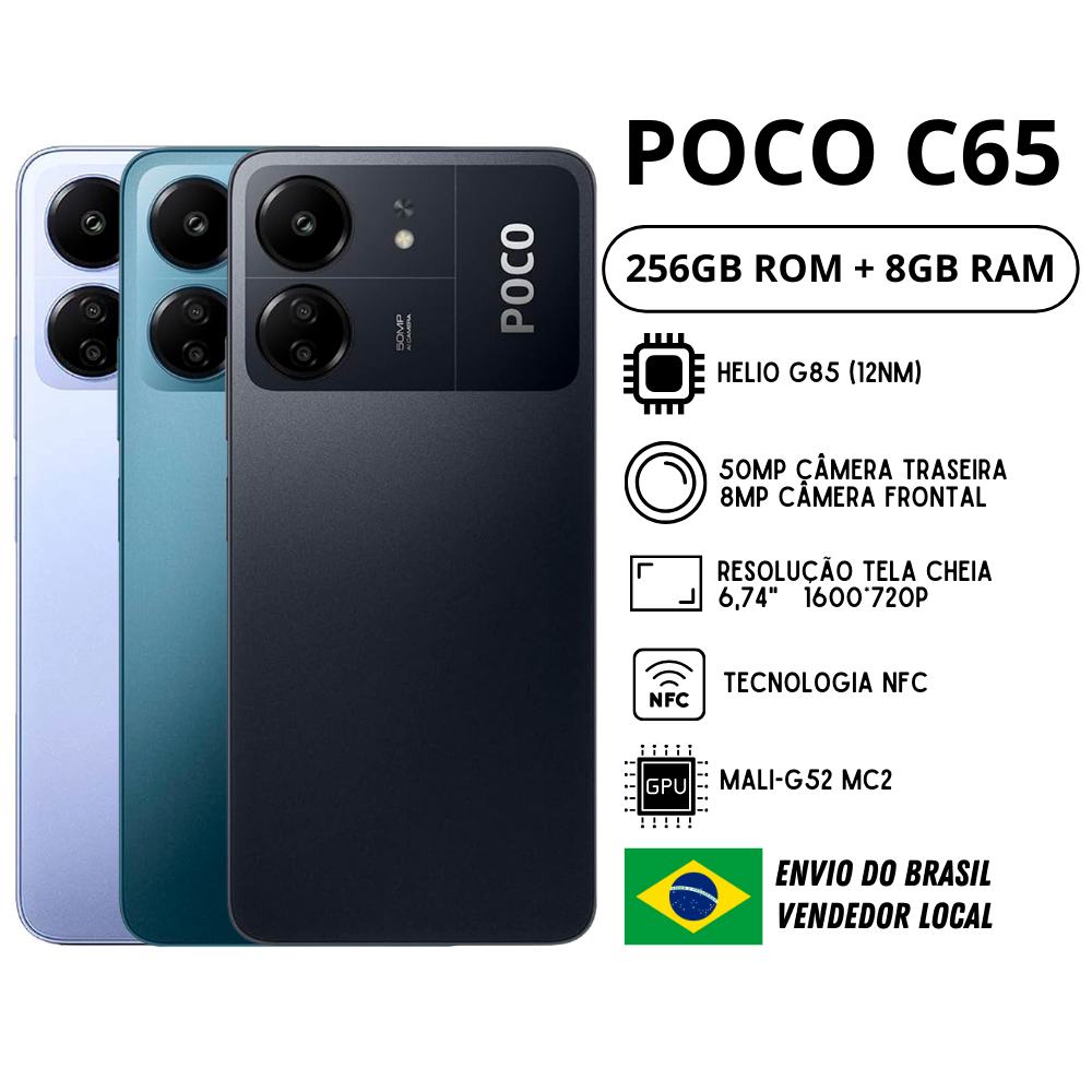 Celular Xiaomi Poco C65 4G 256GB ROM/ 8GB RAM Versão Global | Smartphone 4G , ROM Global ...