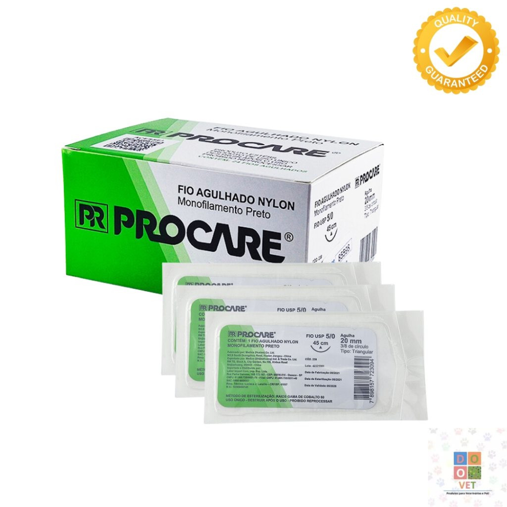Fio De Sutura Nylon Agulhado Preto 24un - Procare | Shopee Brasil Fio De Sutura Nylon Agulhado Preto 24un - Procare | Shopee Brasil