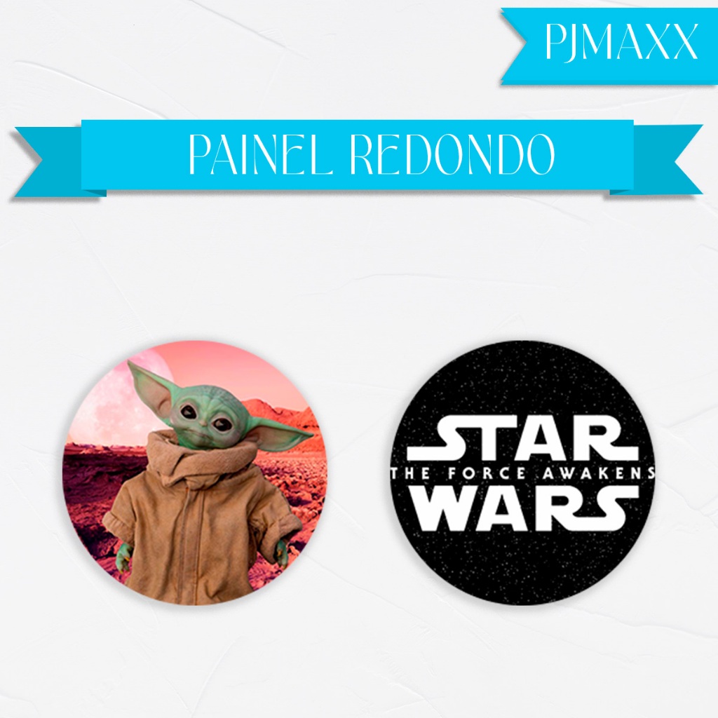 Capa Para Painel Redondo Tema Star Wars Baby Ioda Grogo Decoração Festa ...