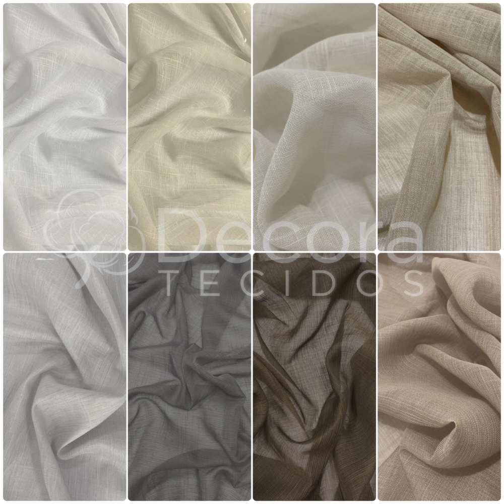 Tecido Gaze de Linho Branco Off White Pérola Voil Voal Flame Bora Bora ...