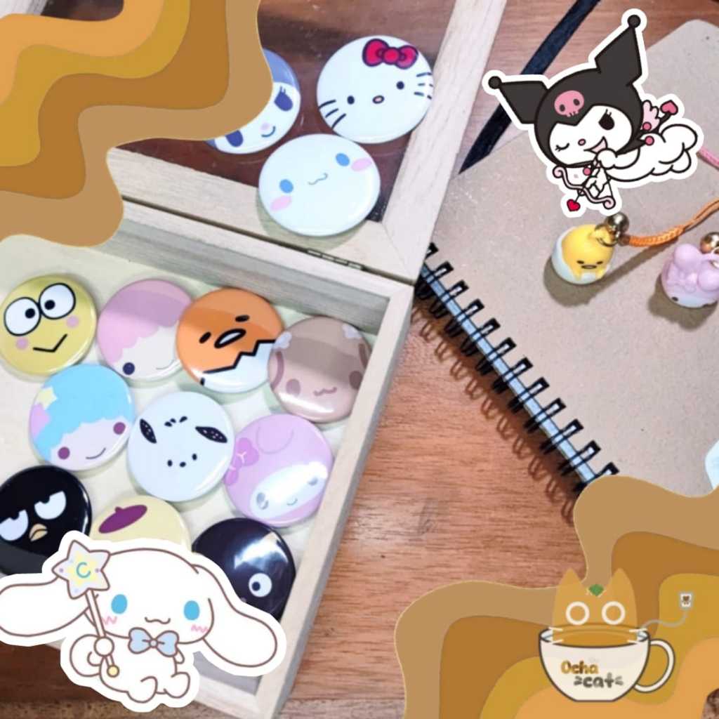 Kit de 4/6/10 bottons PEQUENOS 3,7cm Sanrio com opção holográfica ...