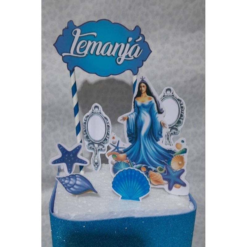 ENFEITE TOPO DE BOLO IEMANJA | Shopee Brasil