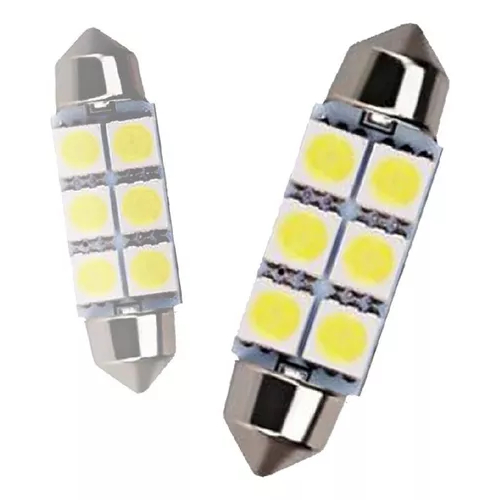 Lampada Torpedo 6 leds 12v 5w Lampada Teto 31mm 36mm 41mm | Shopee Brasil