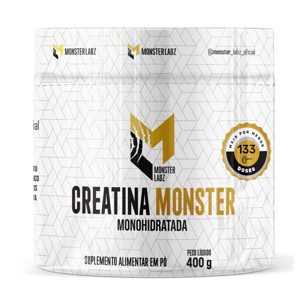 CREATINA 400g 100% PURA RENDE 133 DOSES - MONSTER LABZ | Shopee Brasil