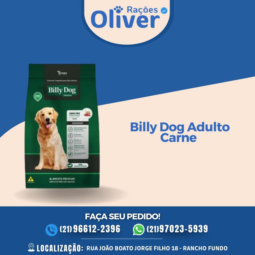 Billy Dog Adulto Sabor Carne - 1KG | Shopee Brasil